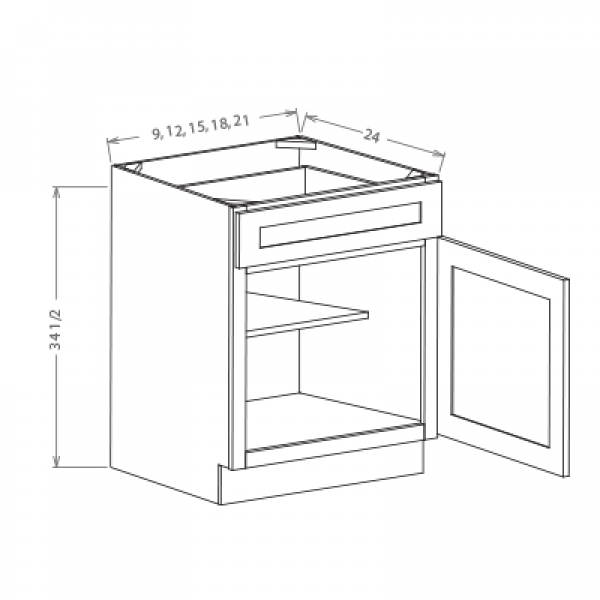 Base Kitchen Cabinets 1-Door (B09, B12, B15, B18, B21)